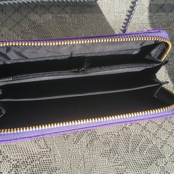 Bags | Purple Floral Embroidered Wallet | Poshmark